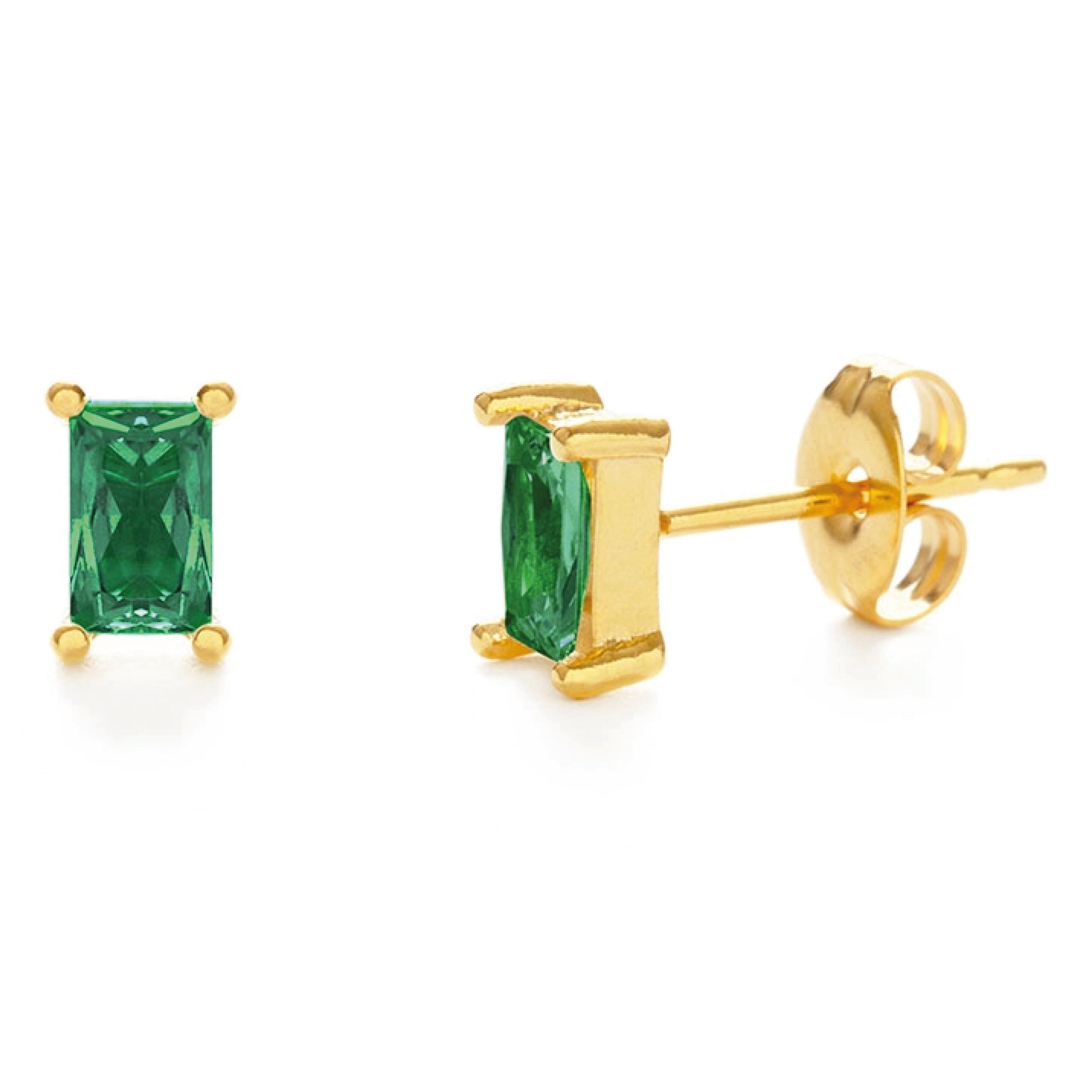 Rectangle Emerald Green Crystal Stud Earrings – Jo & Co Home